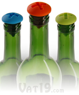 Bottle Screws Wine Stoppers: 3-packs in various colors