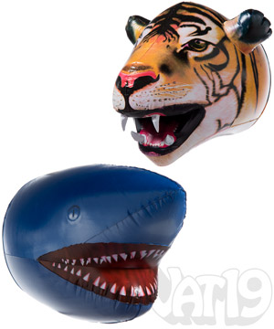 Giant Inflatable Animal Heads: Blow-up Tiger, Bear, Shark, and Dinosaur