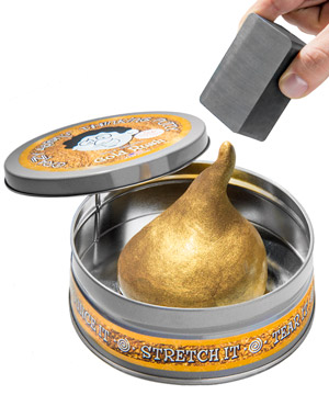 Huge Tin of Gold Magnetic Putty: One pound of shimmering magnetized putty.
