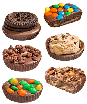 MegaLoad: Filled chocolate cups topped with even more candy.