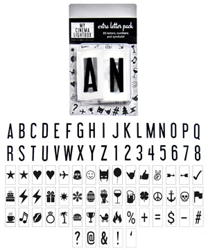 Original Cinema Lightbox: Backlit marquee with interchangeable letters.