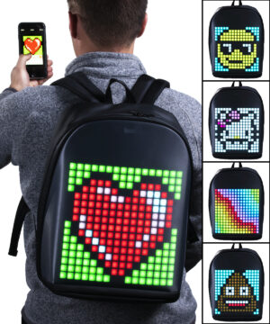 Pixelated Smart Backpack: A knapsack with an integrated LED array.