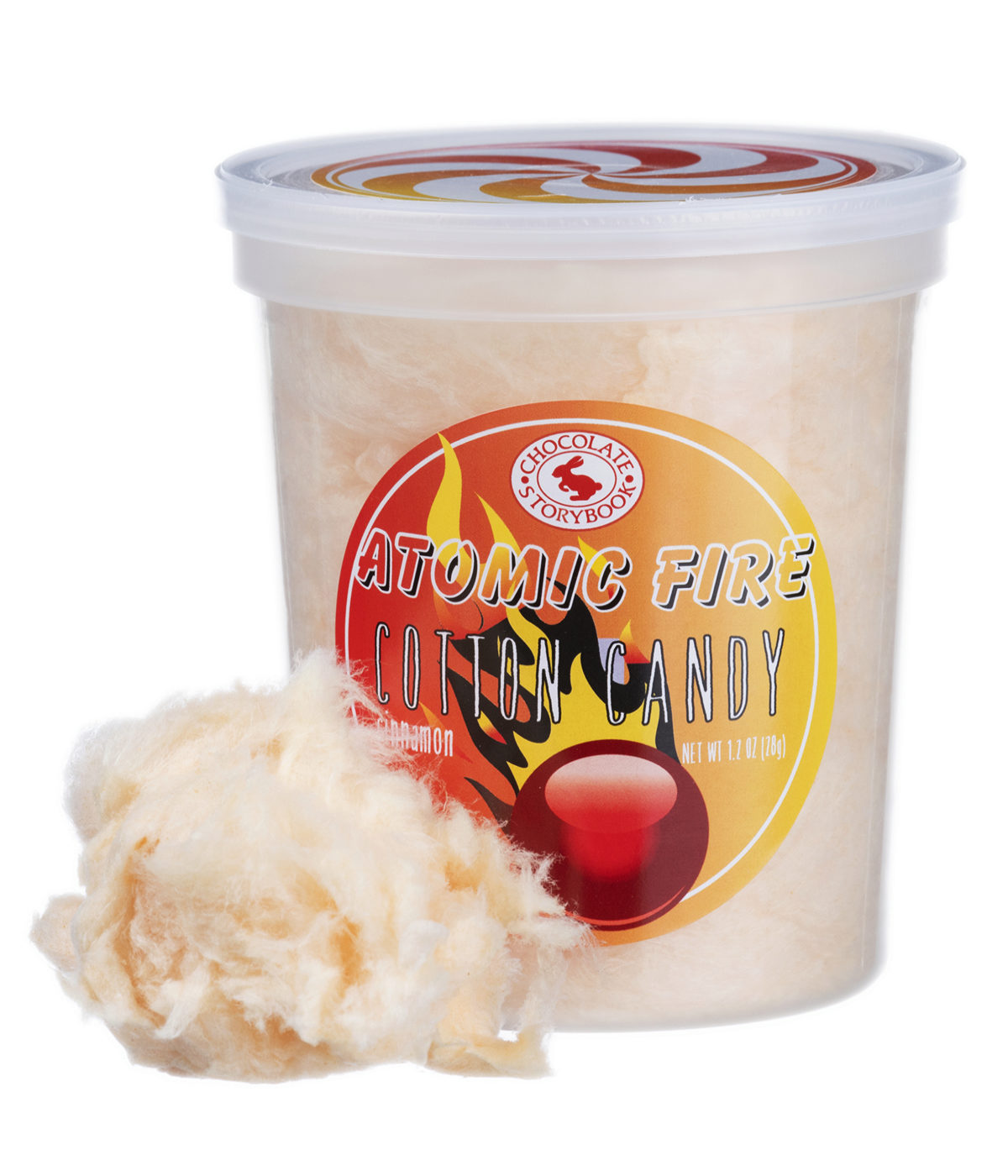 Atomic Fire Cinnamon Cotton Candy: Cotton candy with spicy cinnamon flavor!