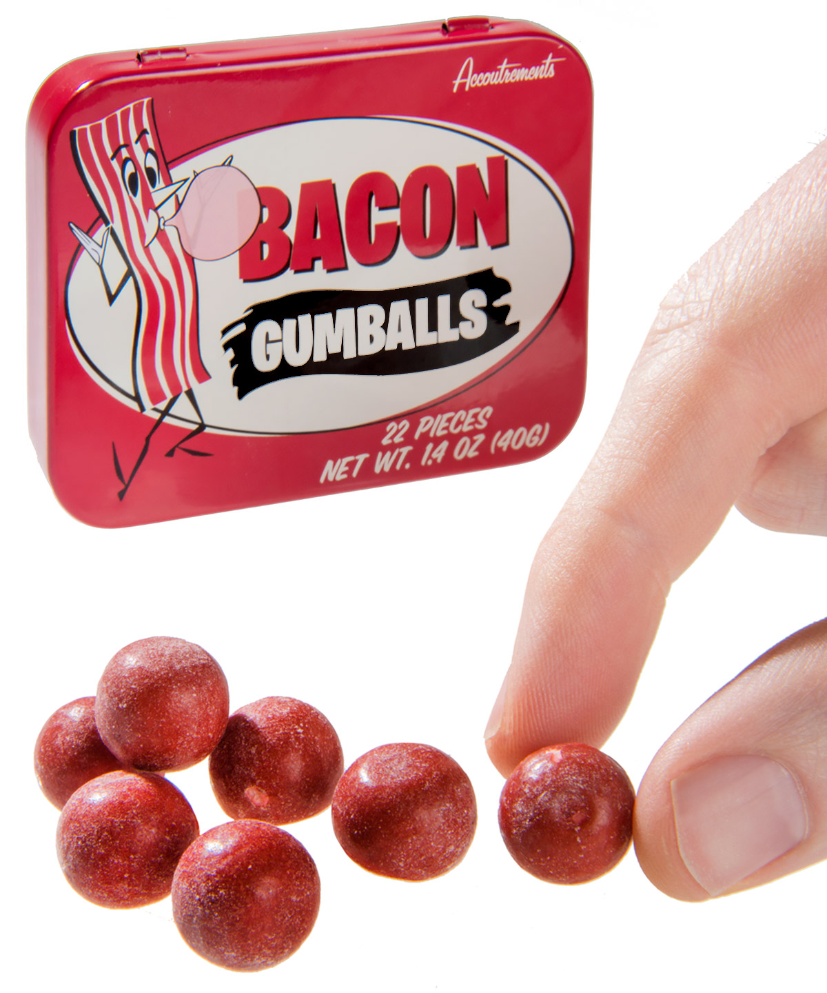 Bacon Gumballs: Gumballs flavored like delicious bacon.