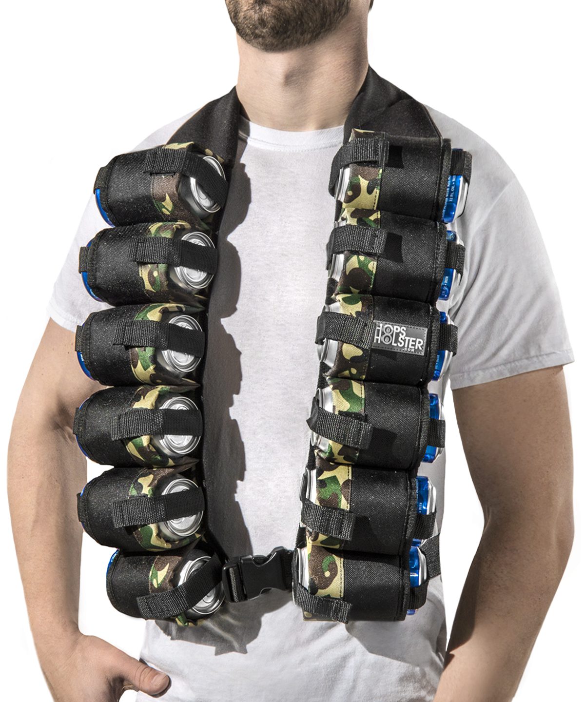 Beer Bandolier: Carry 12 beers in a soldier’s ammo strap!