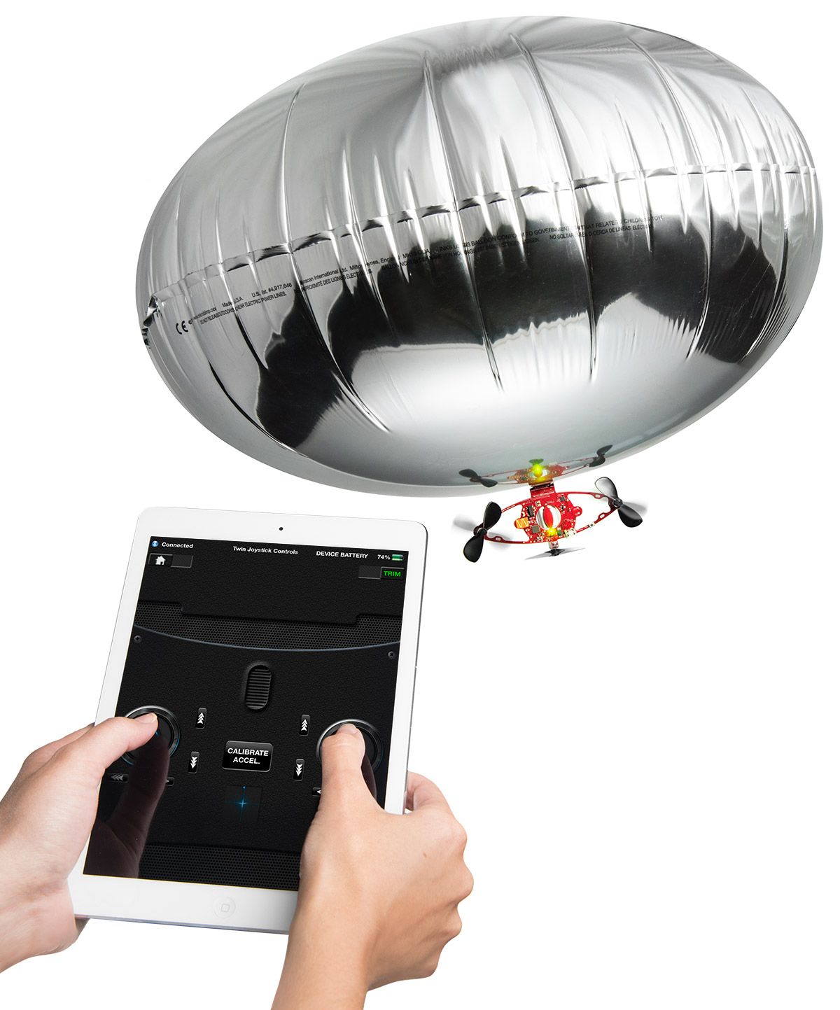 Bluetooth Micro Blimp: Turn a balloon into a phone-operated blimp.