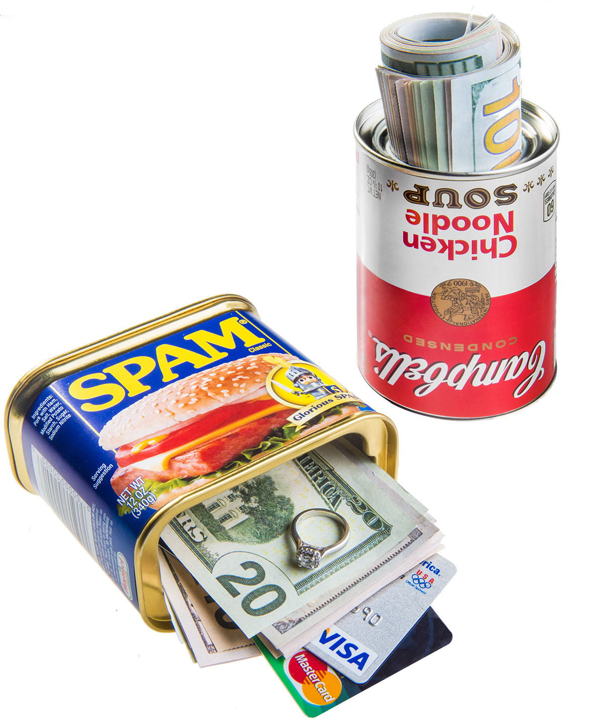 Can Safes: Decoy containers cleverly disguised as popular canned goods.