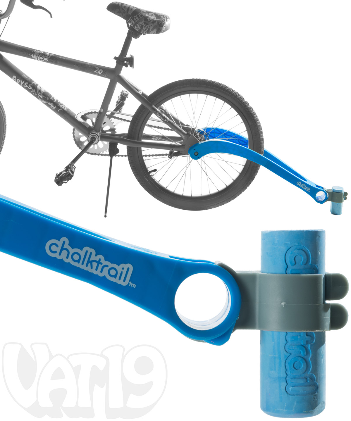 Chalktrail: Create a trail of chalk behind any size bicycle.