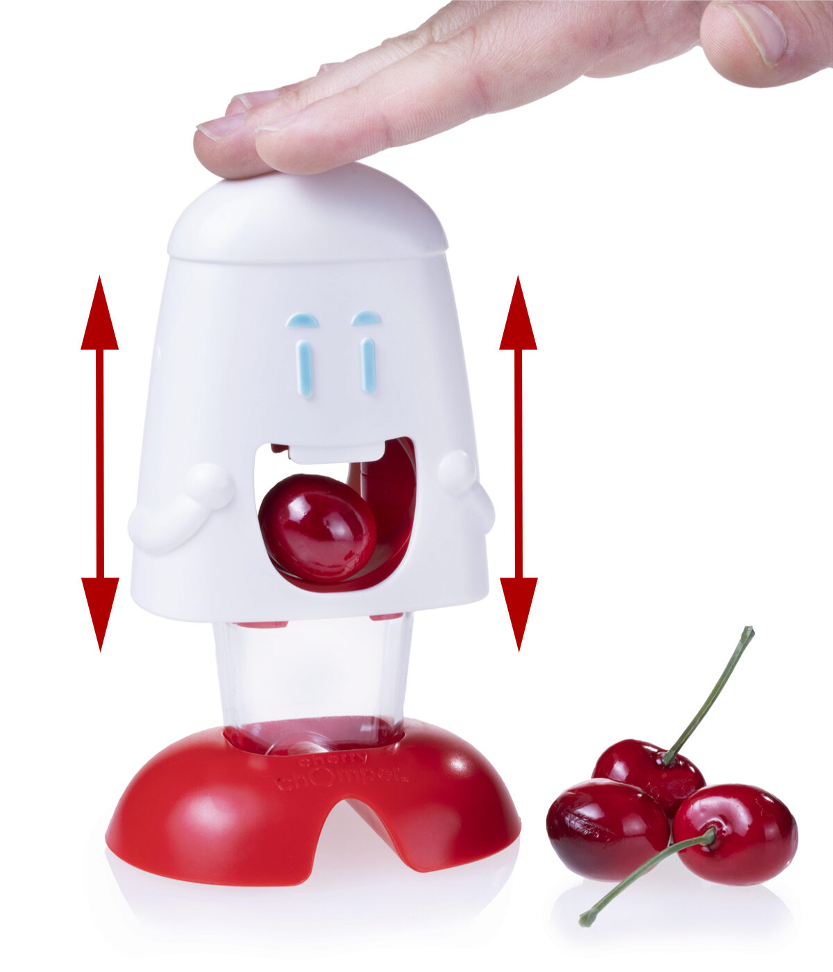 Cherry Chomper: Remove cherry pits with a simple press!