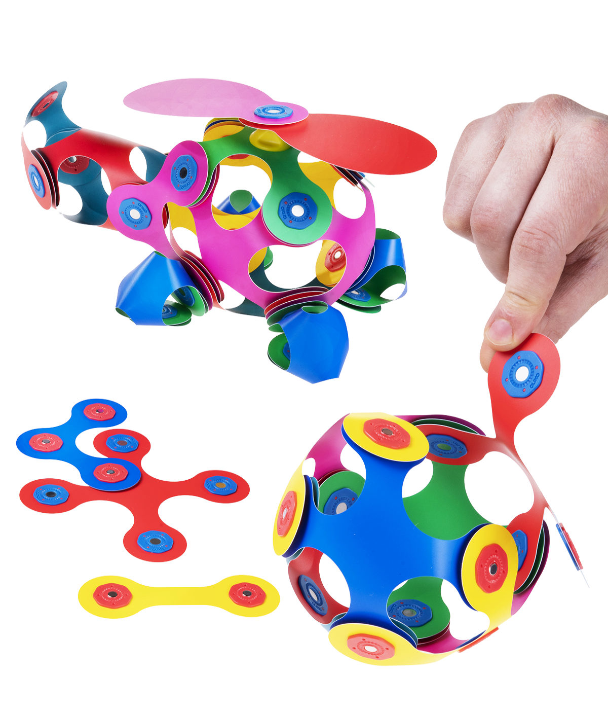 Clixo Magnets: A flexible magnet toy for creative construction.