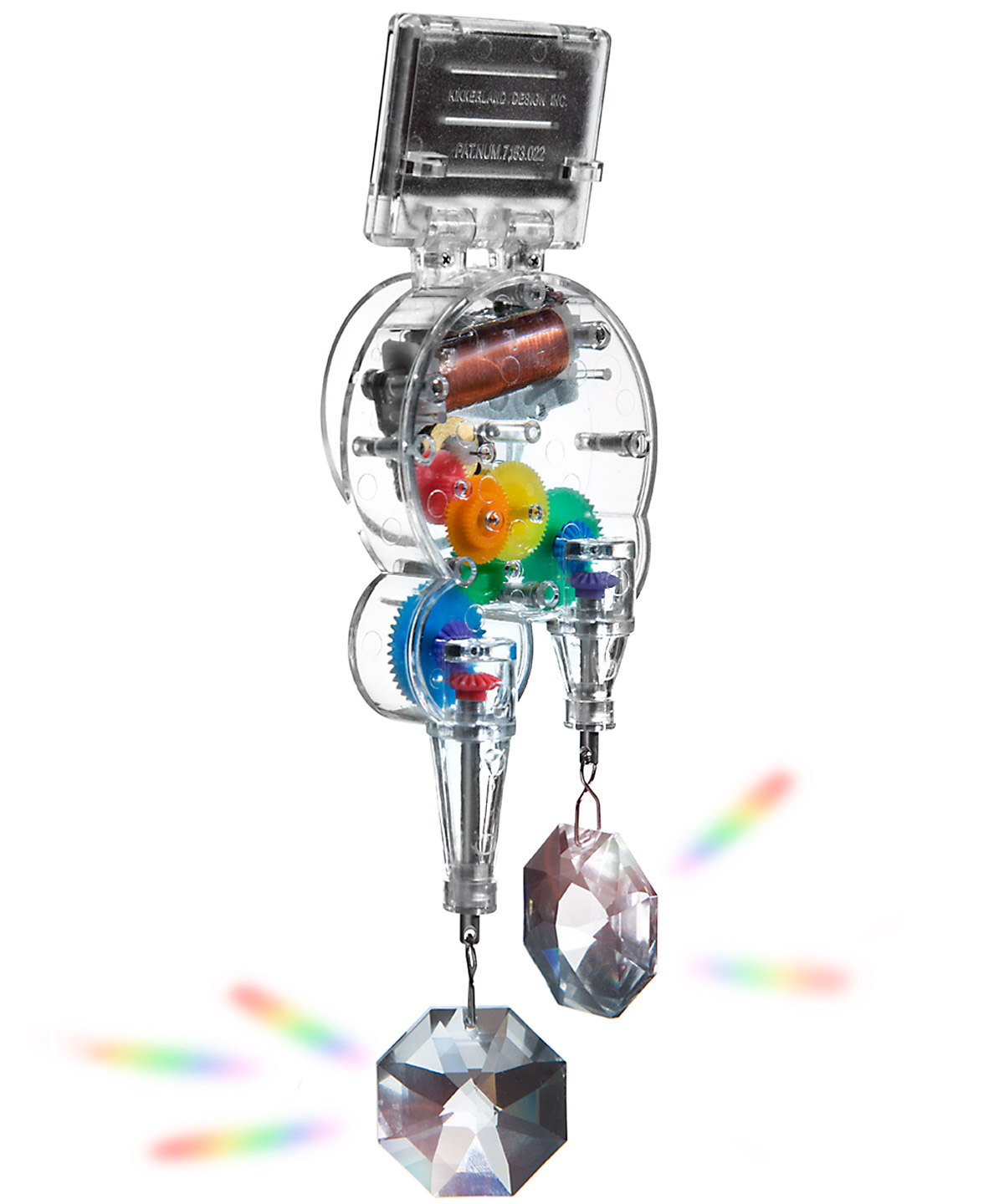 Double Rainbow Maker: Solar-powered device creates indoor rainbows.