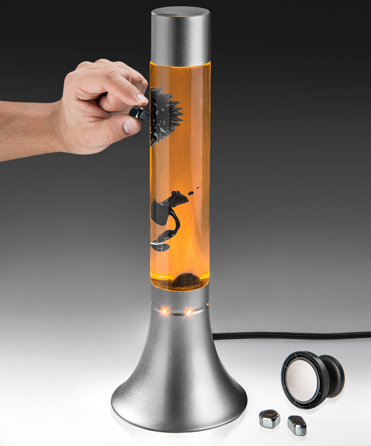Ferrofluid Magnetic Lava Lamp: A lava lamp display with magnetic fluid.