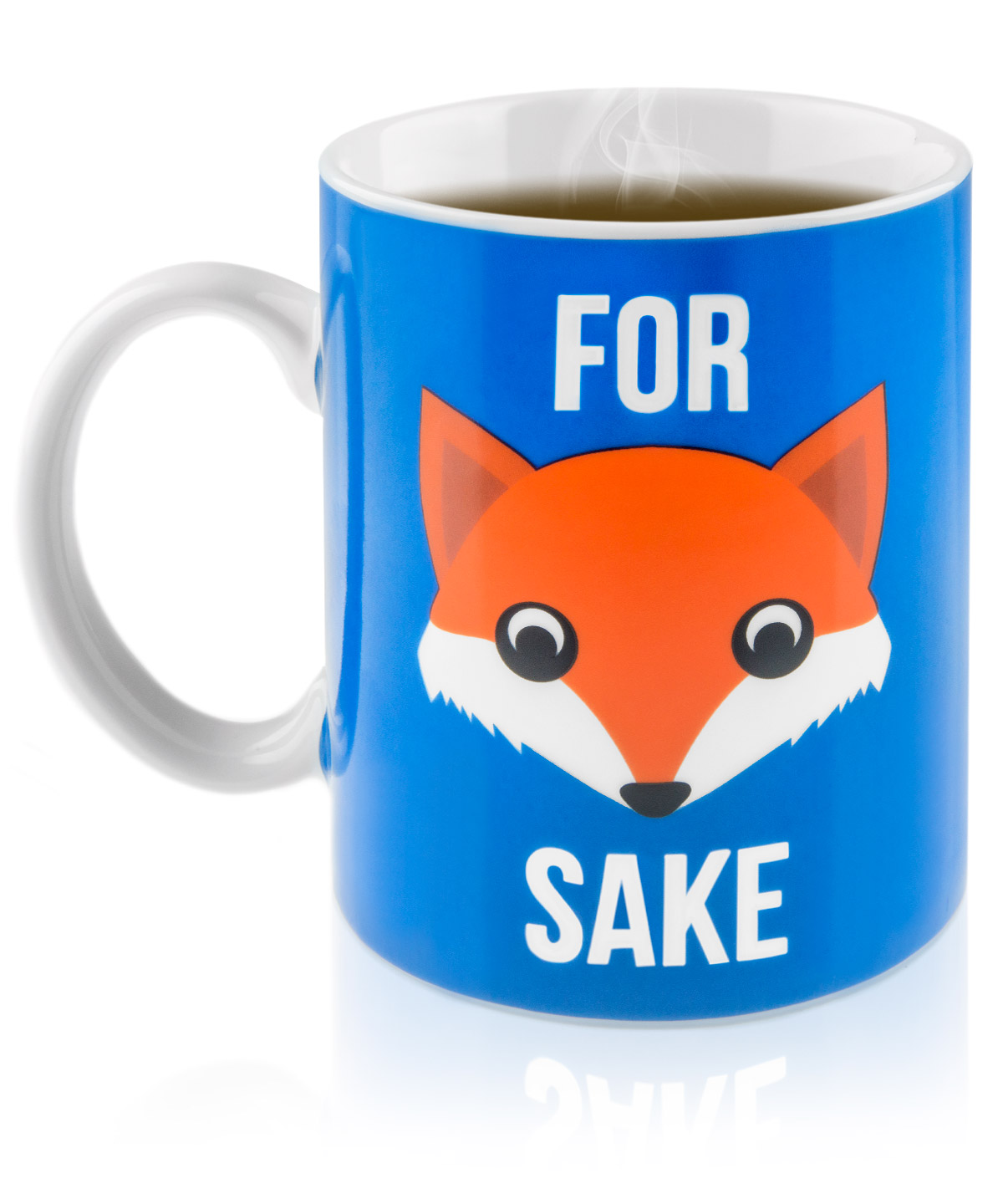 For Fox Sake: Funny mug with a cleverly disguised expletive.
