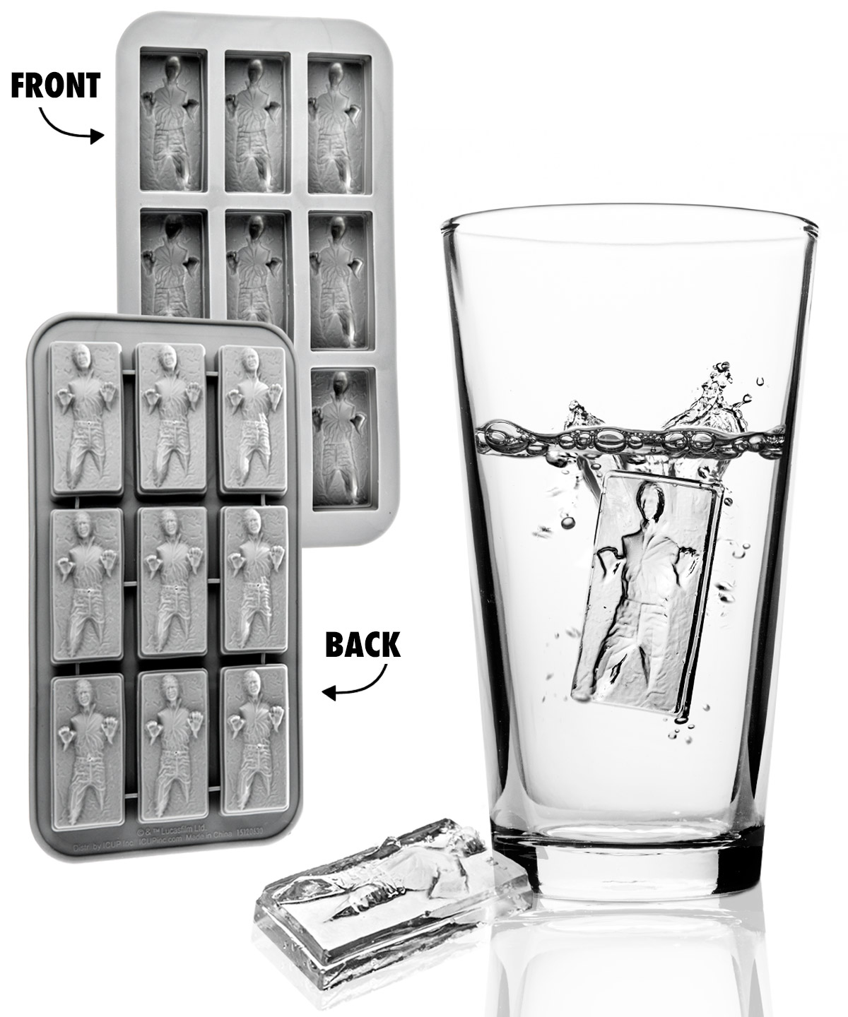 Han Solo Ice Tray: Make ice cubes that look like imprisoned Han Solos.