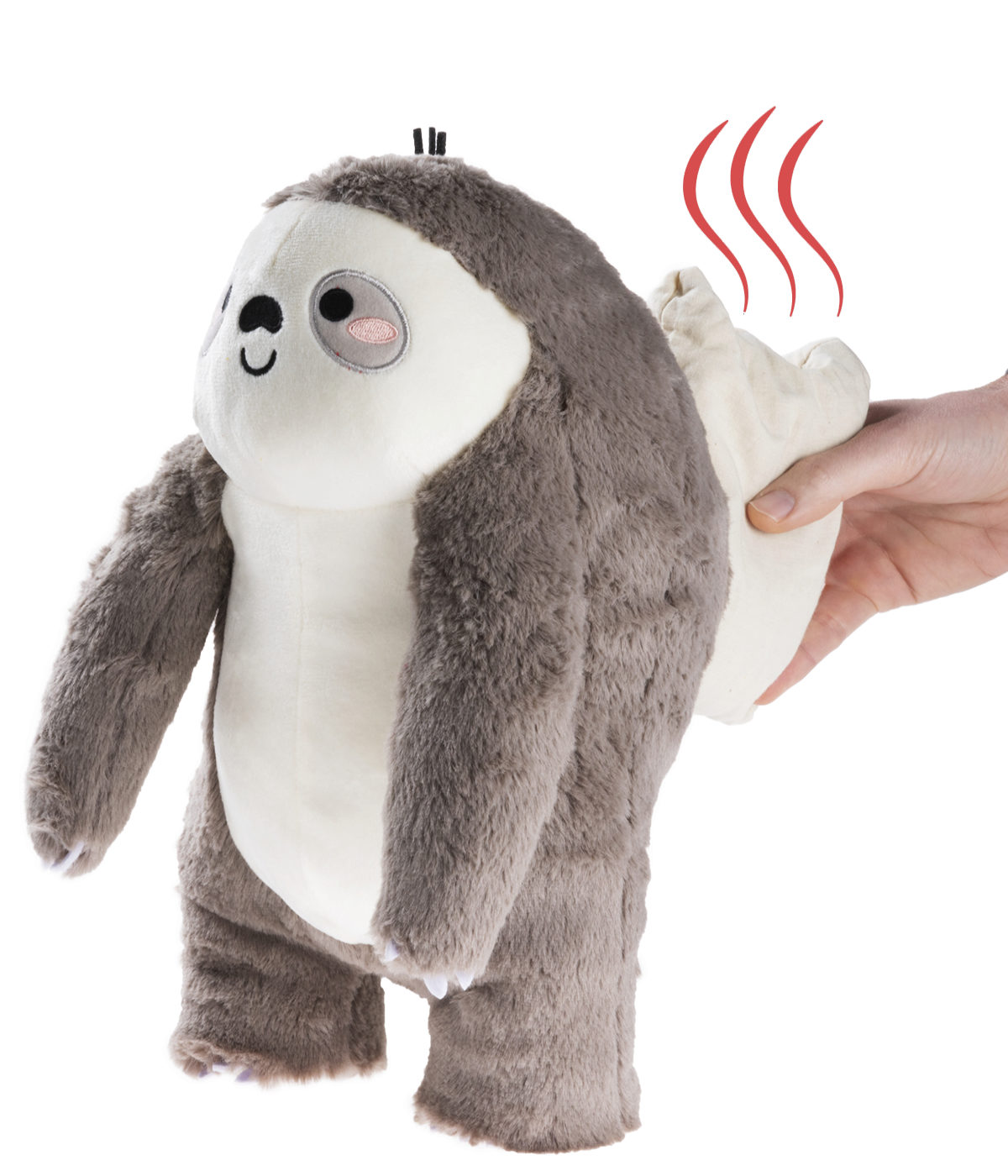Heated Sloth Plush: A soft plush toy with a microwavable pouch for warmth.