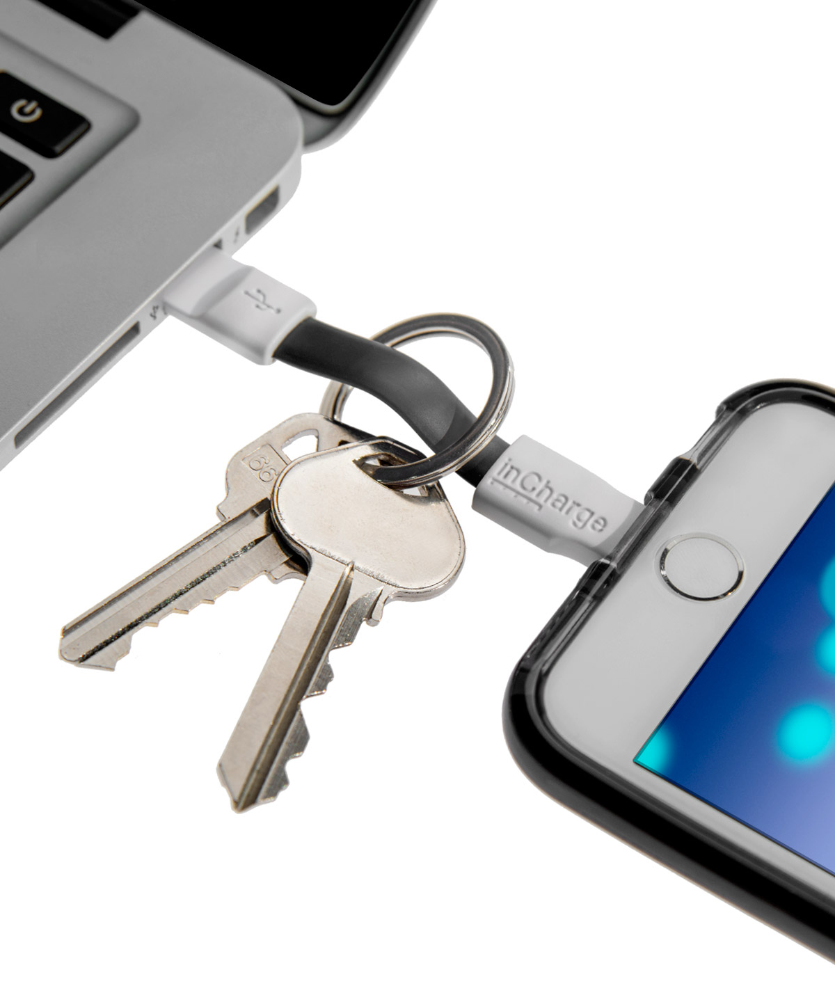 inCharge: Tiny keyring charging cable.