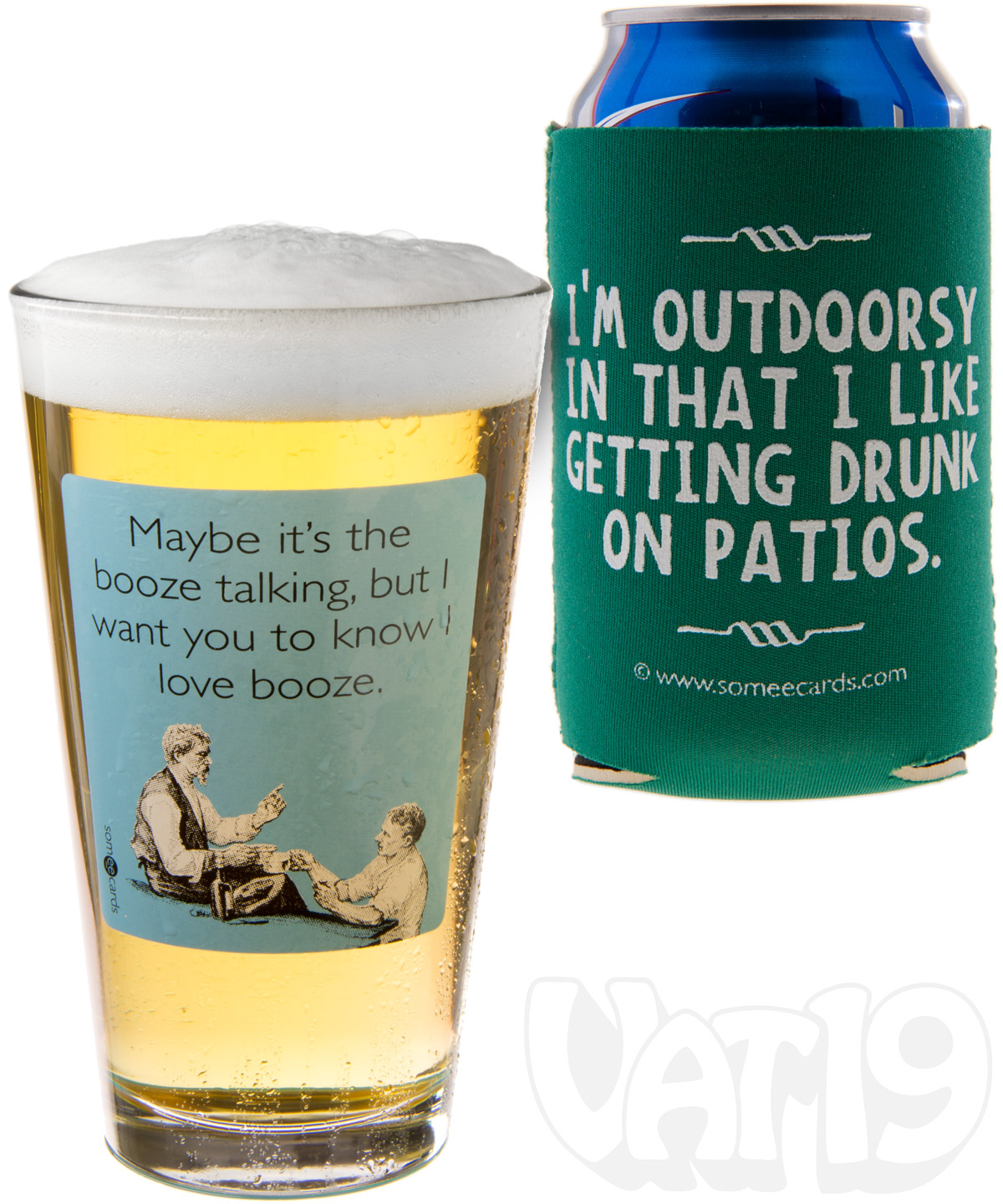 Irreverent Beer Glass Pints and Can Koozies