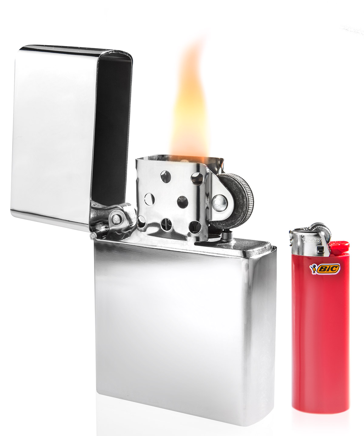 Jumbo Lighter: Oversized reusable metal lighter.
