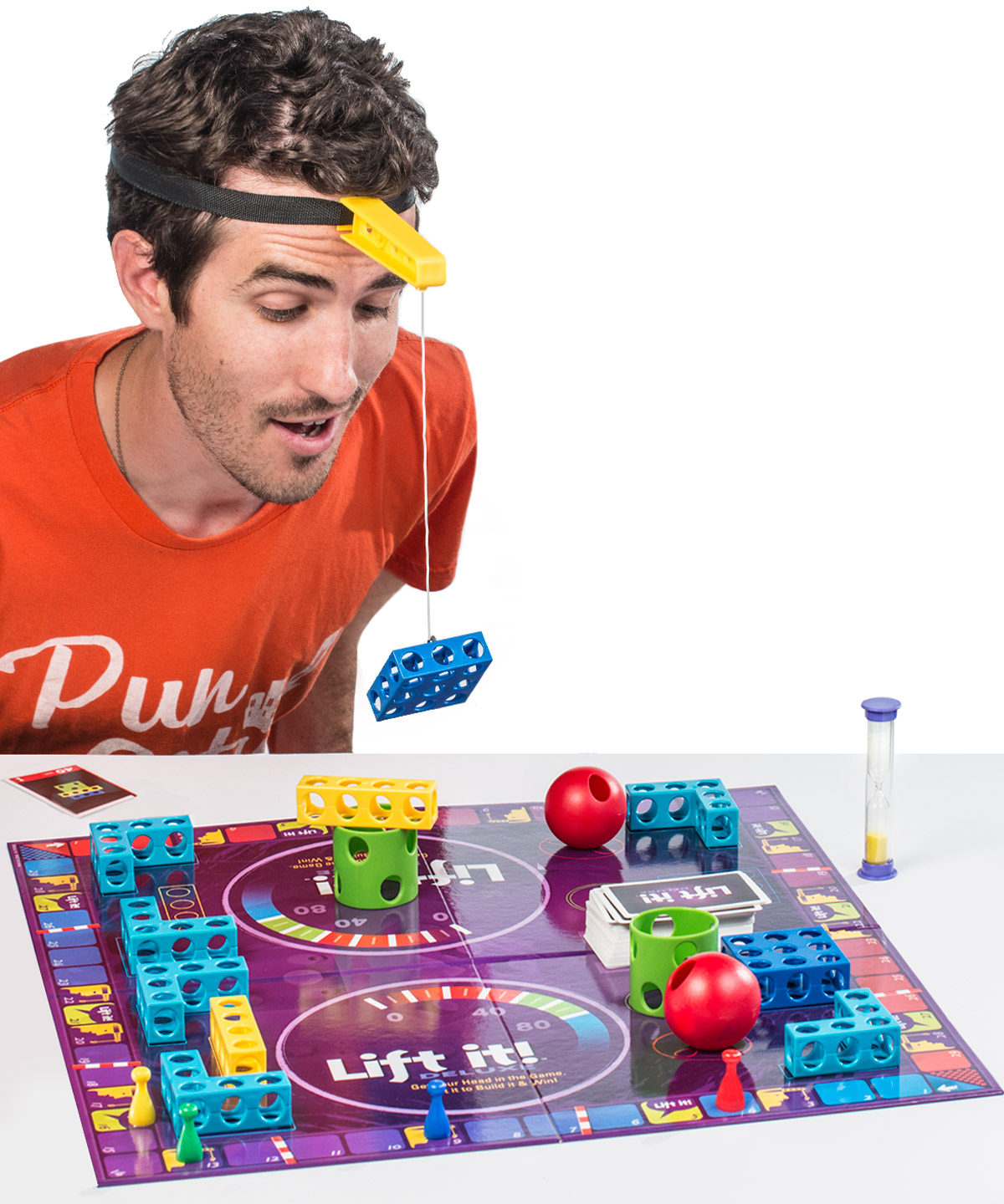 Lift It! Deluxe: Stack building blocks using a crane strapped to your head!