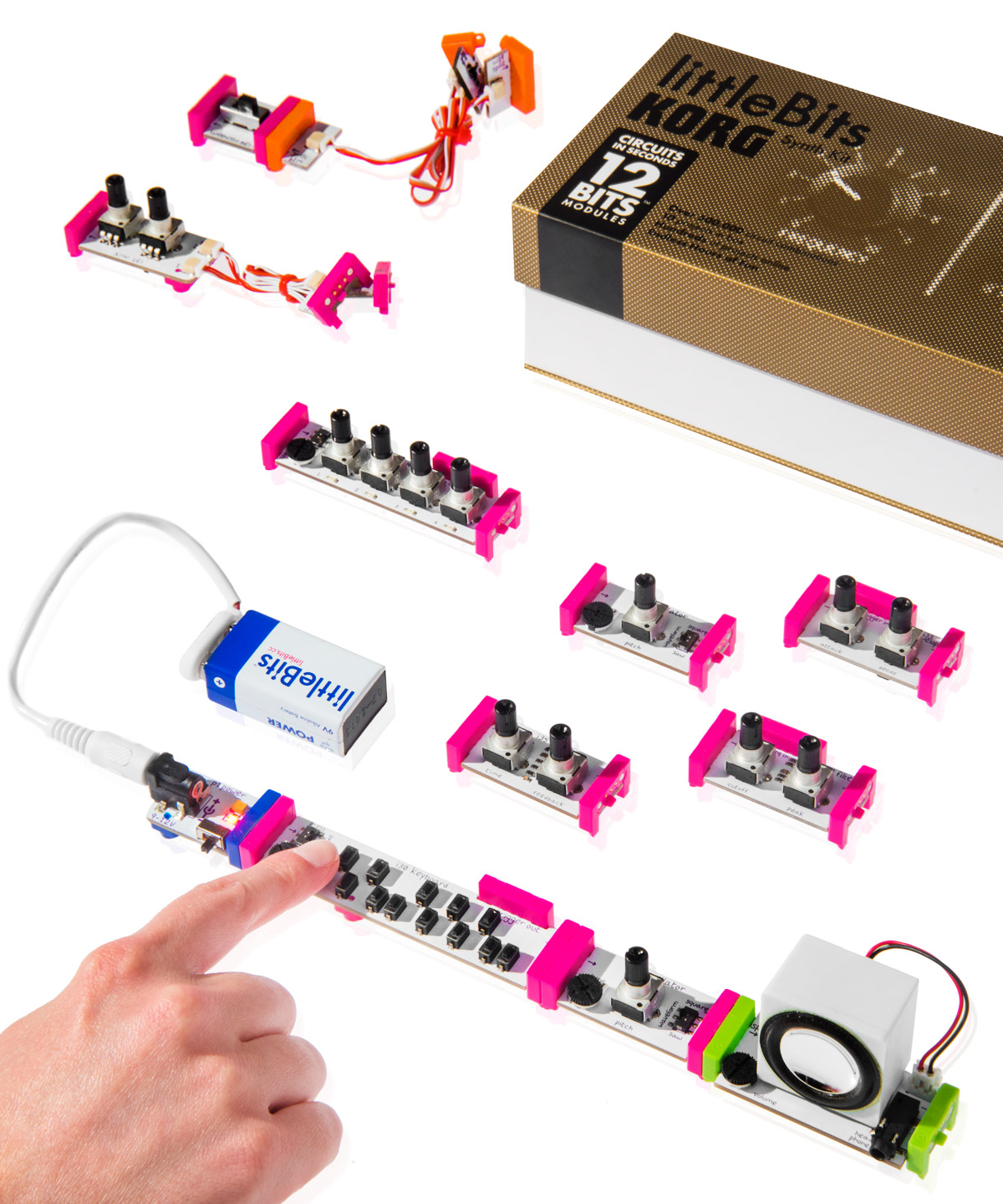 LittleBits Synth Kit: DIY circuit-building kit for musicians and tinkerers.
