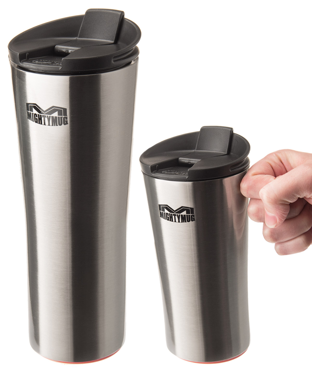 Mighty Mug: Untippable insulated travel mug.