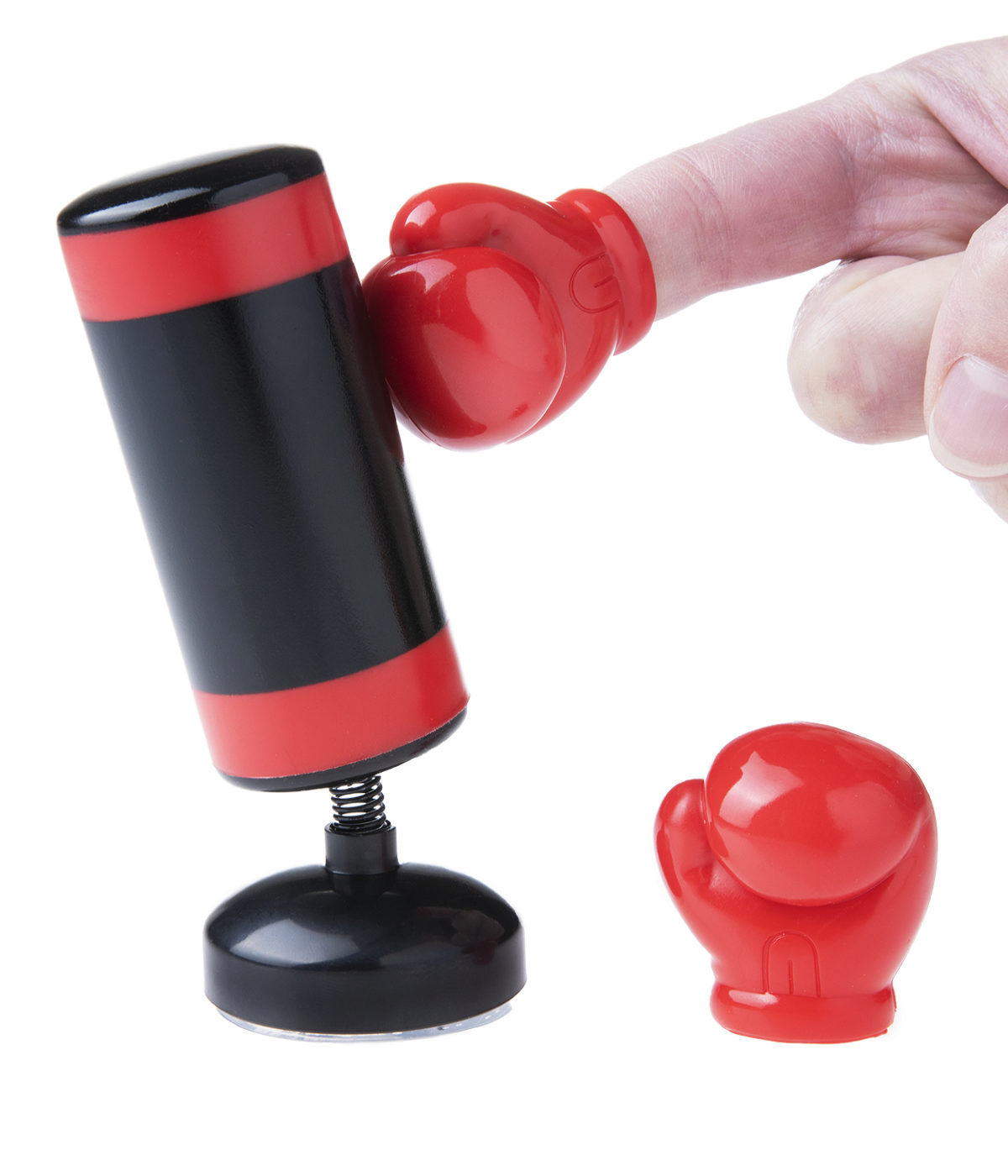 Mini Desktop Boxing: KO stress with a mini boxing bag and gloves.