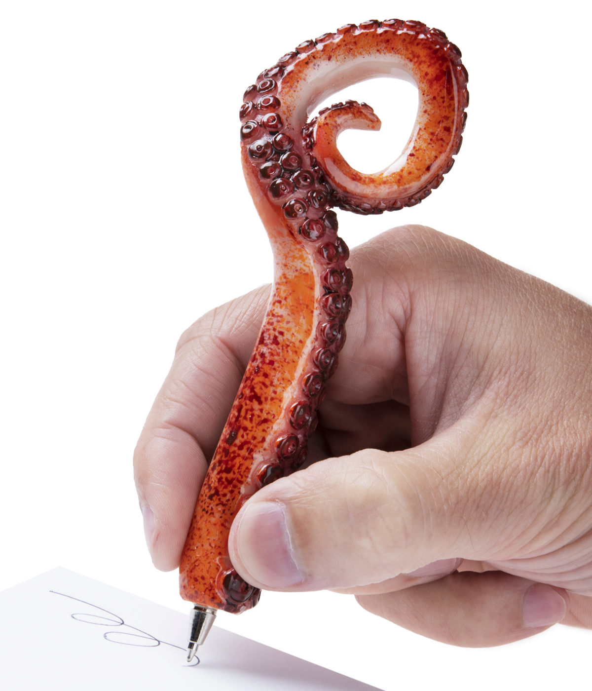 Octopus Pen: Hand-crafted pen featuring the appendage of a cephalopod.
