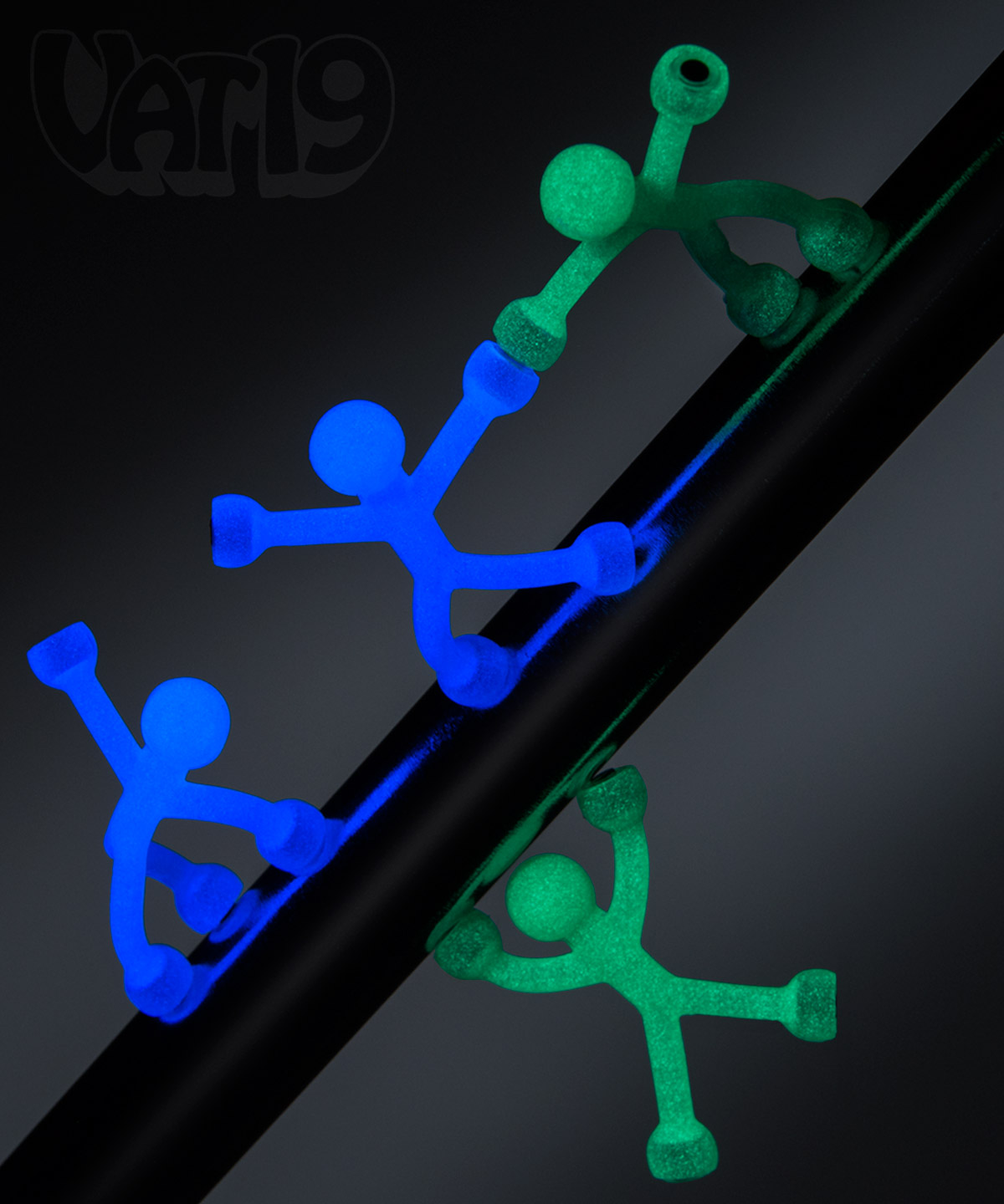 Glow in the Dark Q-Man: 4-pack of flexible magnetic men.