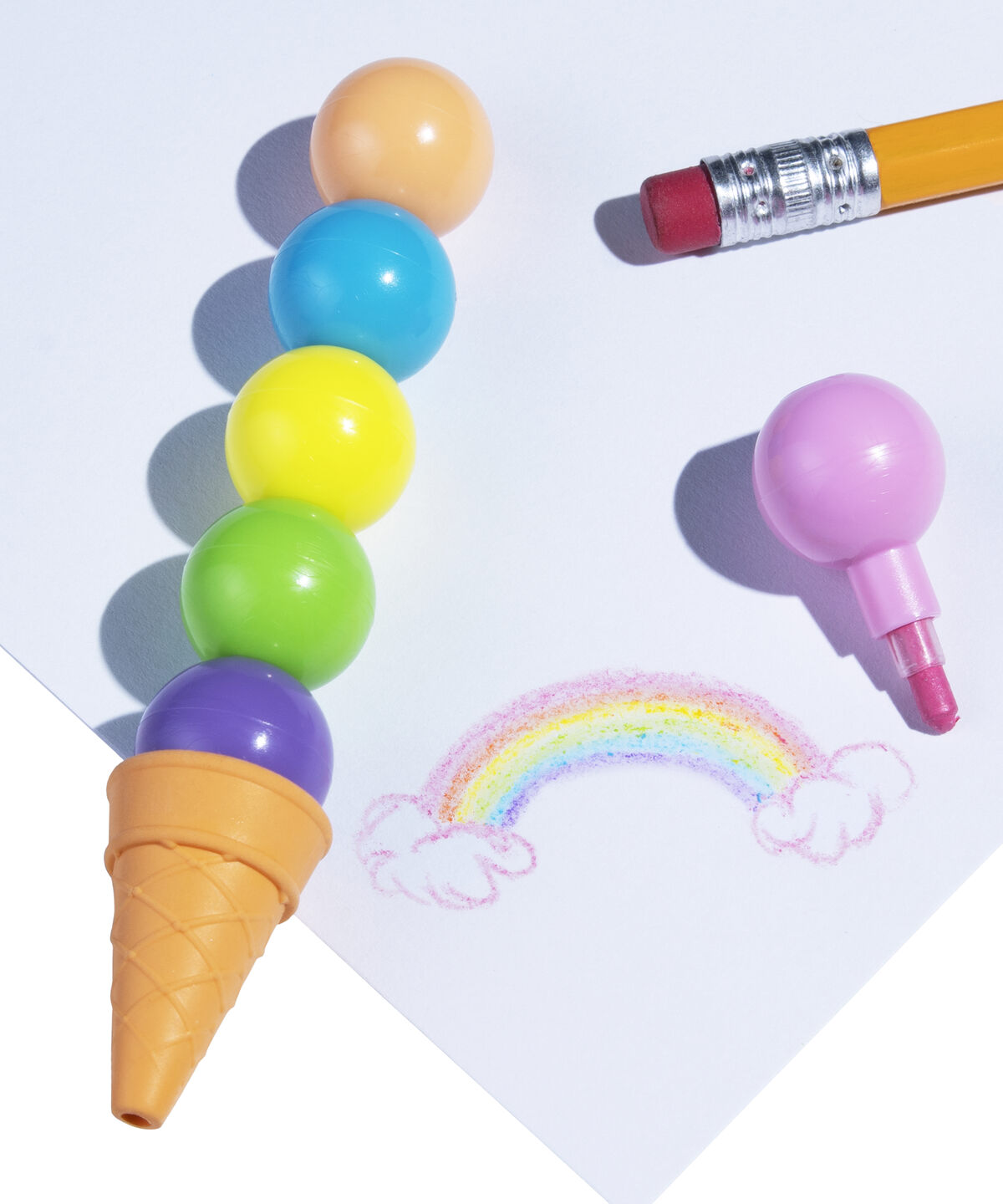 Stackable Ice Cream Scoop Crayons: Sented and erasable crayons