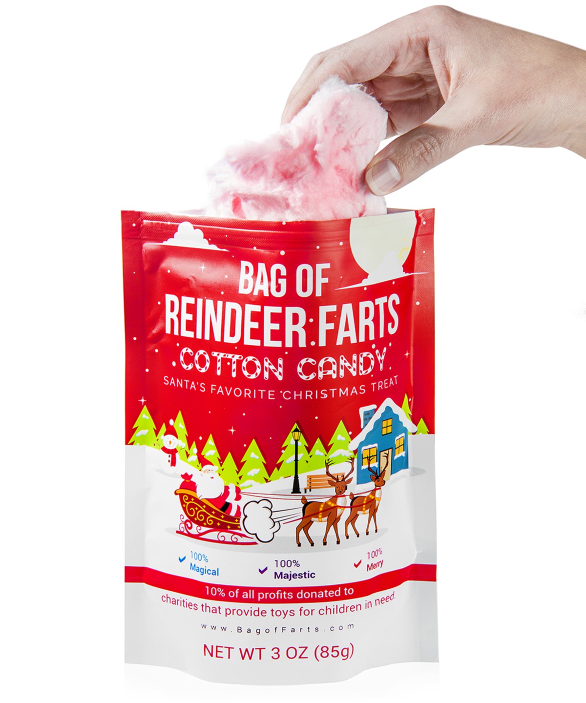Bag of Reindeer Farts: Cotton candy with a hint of Christmas crop dusting.