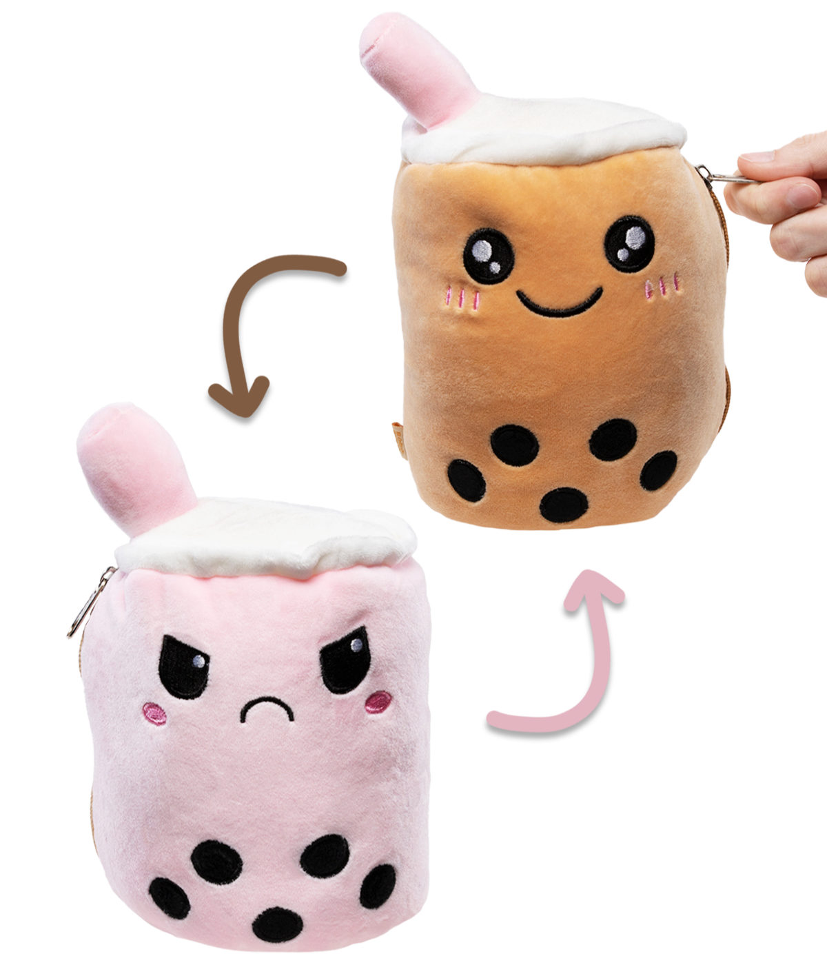 Reversible Boba Tea Plush: A plush cup of boba that flips inside out.