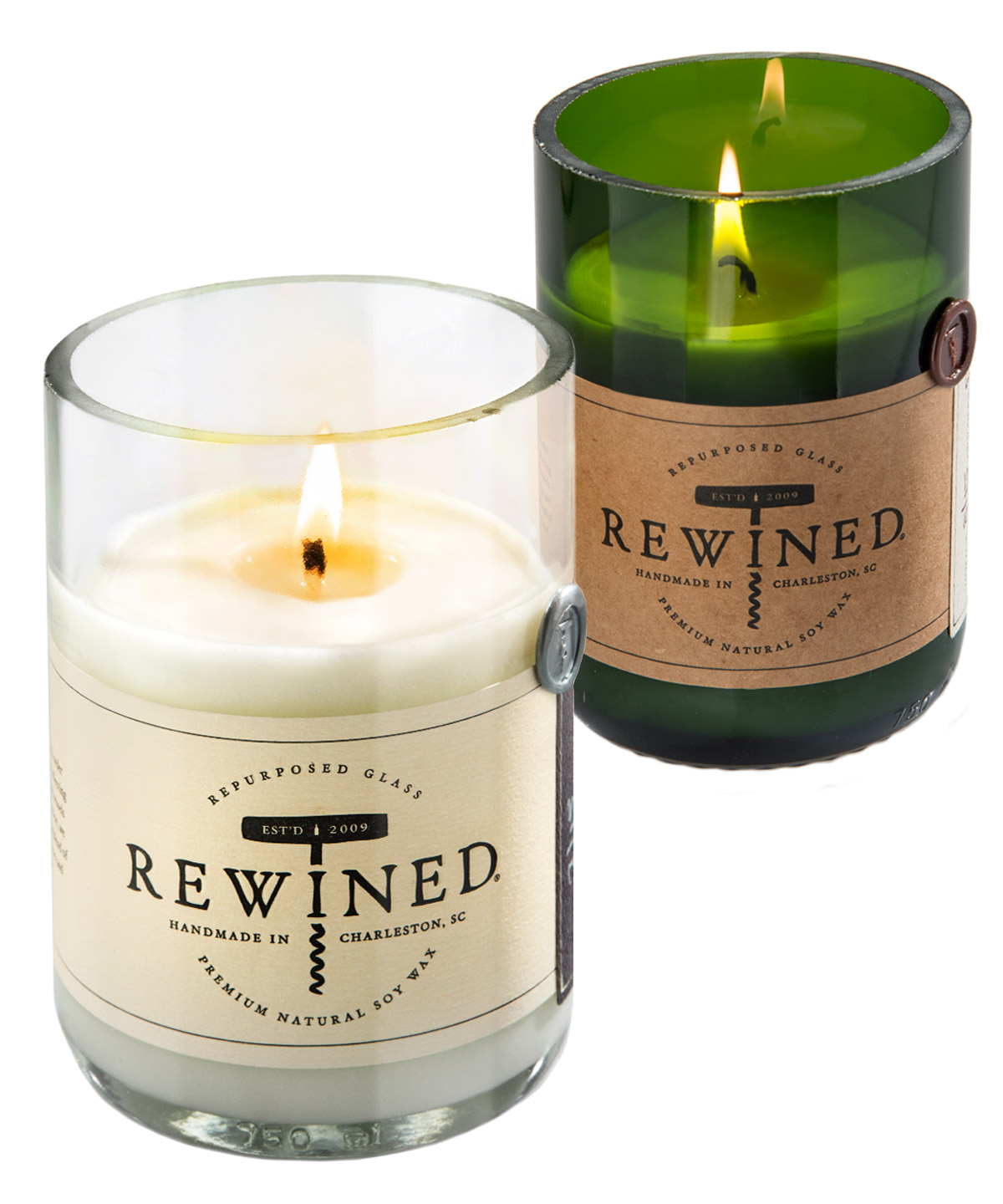 Rewined Candles: Soy candles made from repurposed wine bottles