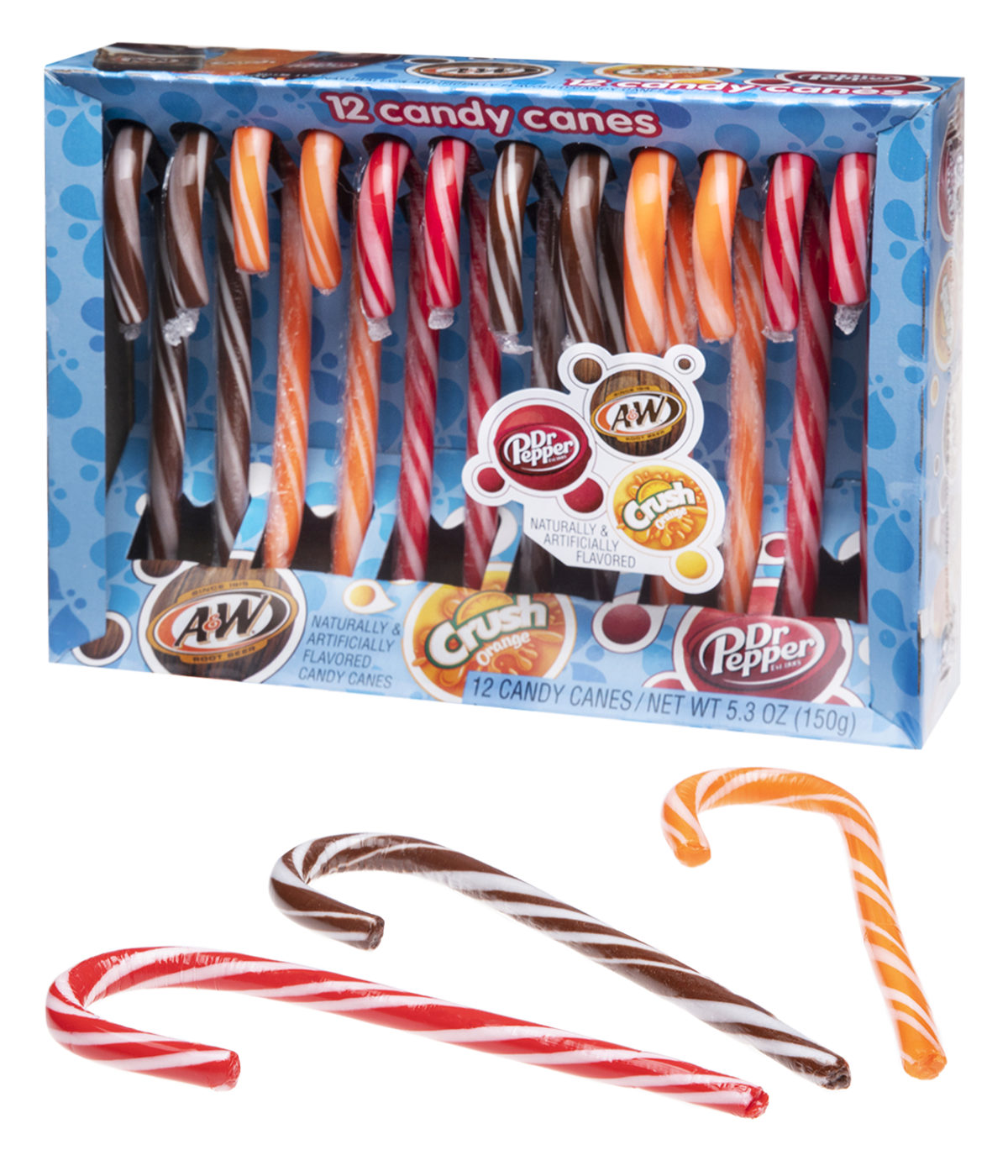 Soda Candy Canes: Confectionery crooks that taste like soda pop.