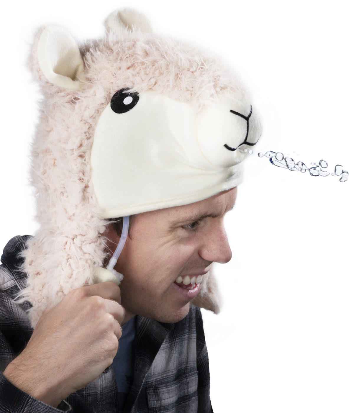 Spitting Llama Hat: A furry llama hat that sprays water!