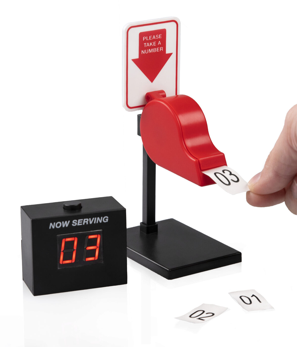 Take A Number Kit: A desktop dispenser of ordered attention and sanity.