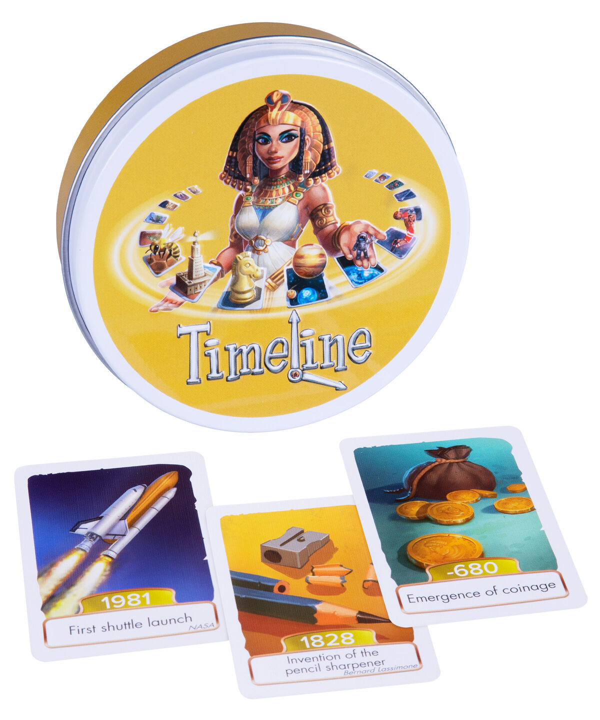 Timeline Game: Try to place inventions in chronological order.