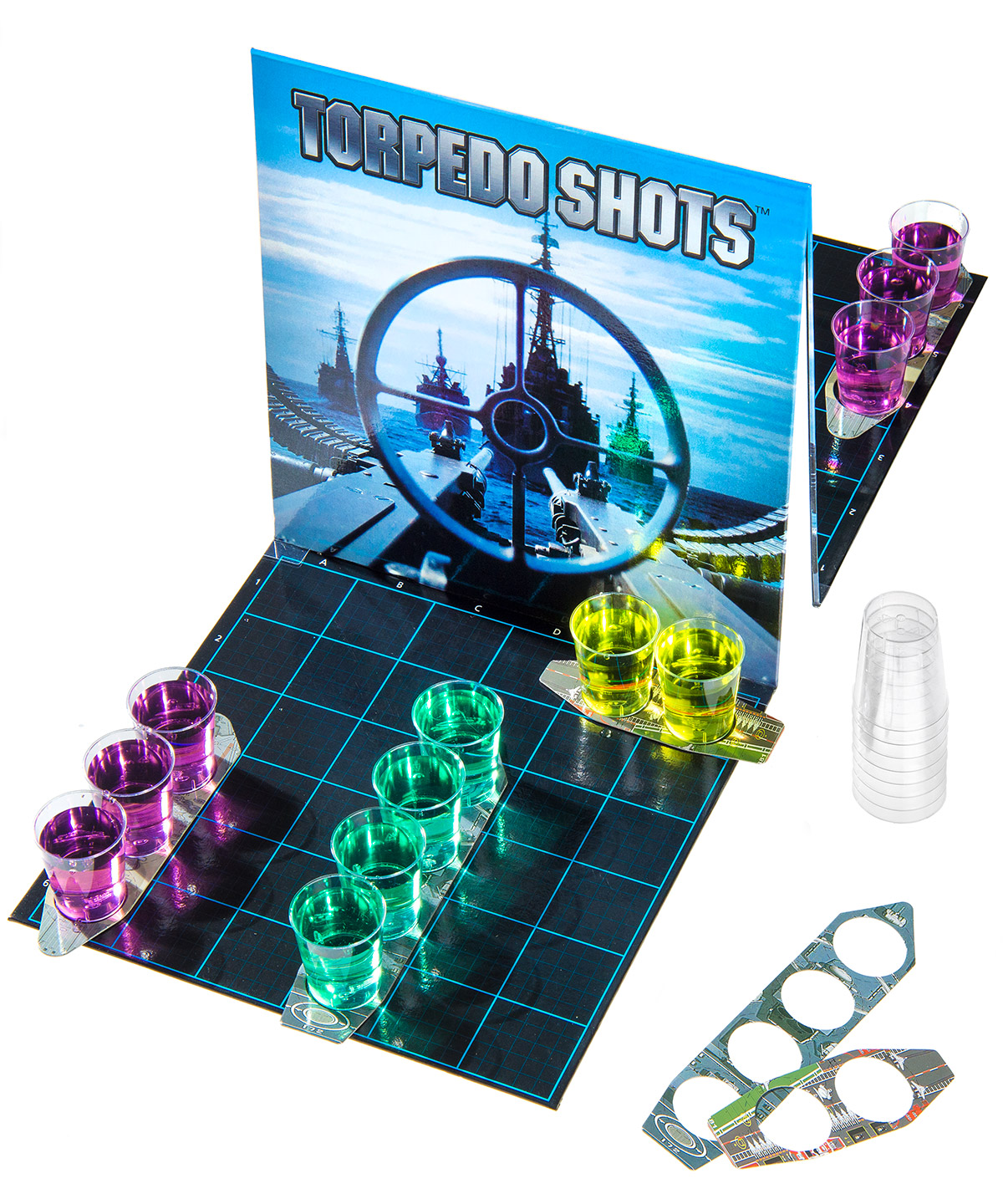 Torpedo Shots: Drinking game inspired by the classic Battleship game.
