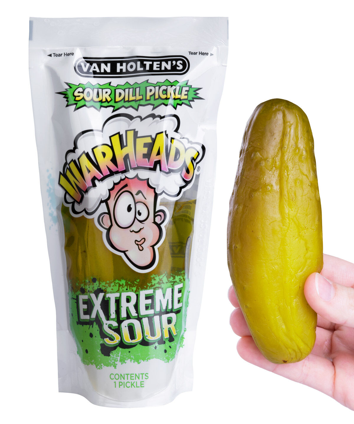 Warheads Sour Pickle: A delicious dill pickle with an extra punch of sour.
