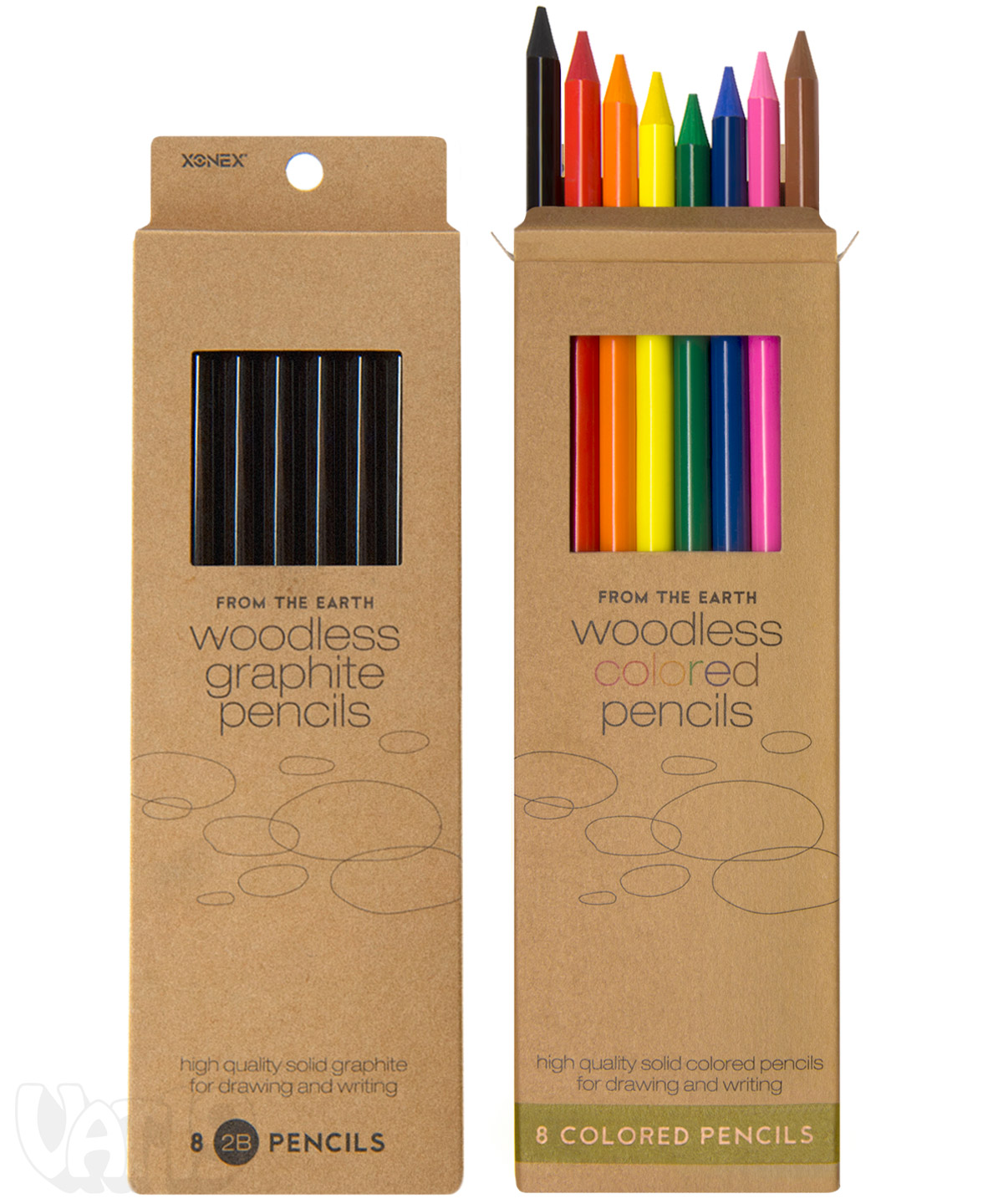 Woodless Graphite Pencils: Set of eight 2B pencils.
