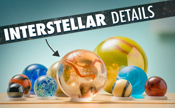 Solar System Marble Set: Collectible set of solar objects formed in glass.