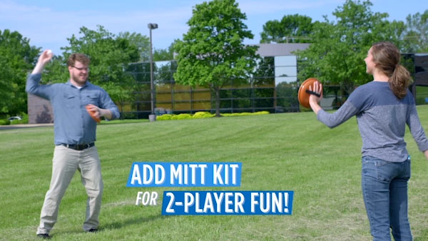 Stikball: Soft sticky plaything styled like a baseball.